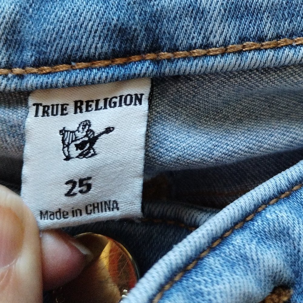 True Religion Jennie Curvy Skinny Shadow Hem Size 25 - Gem